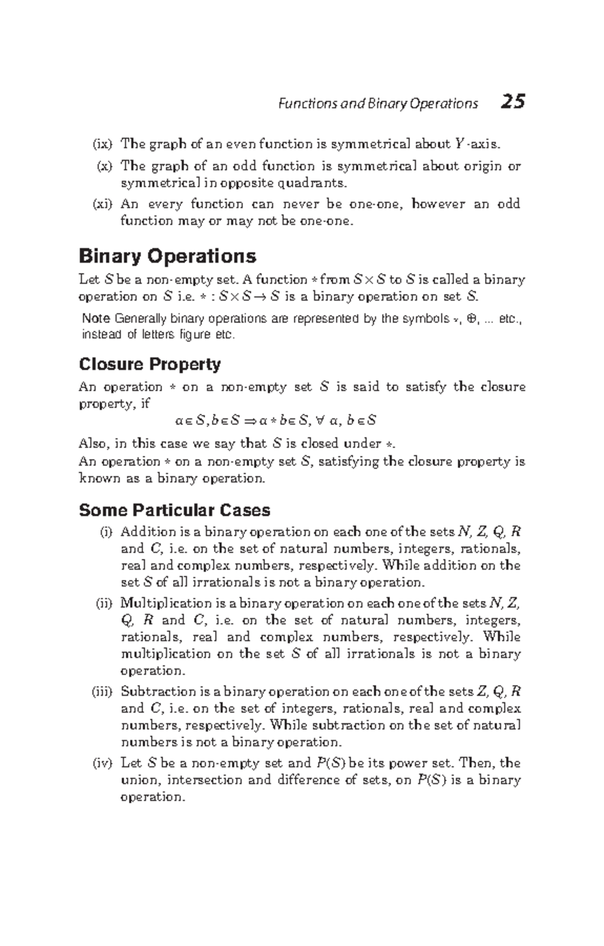Mathematics notes-5 - (ix) The graph of an even function is symmetrical ...