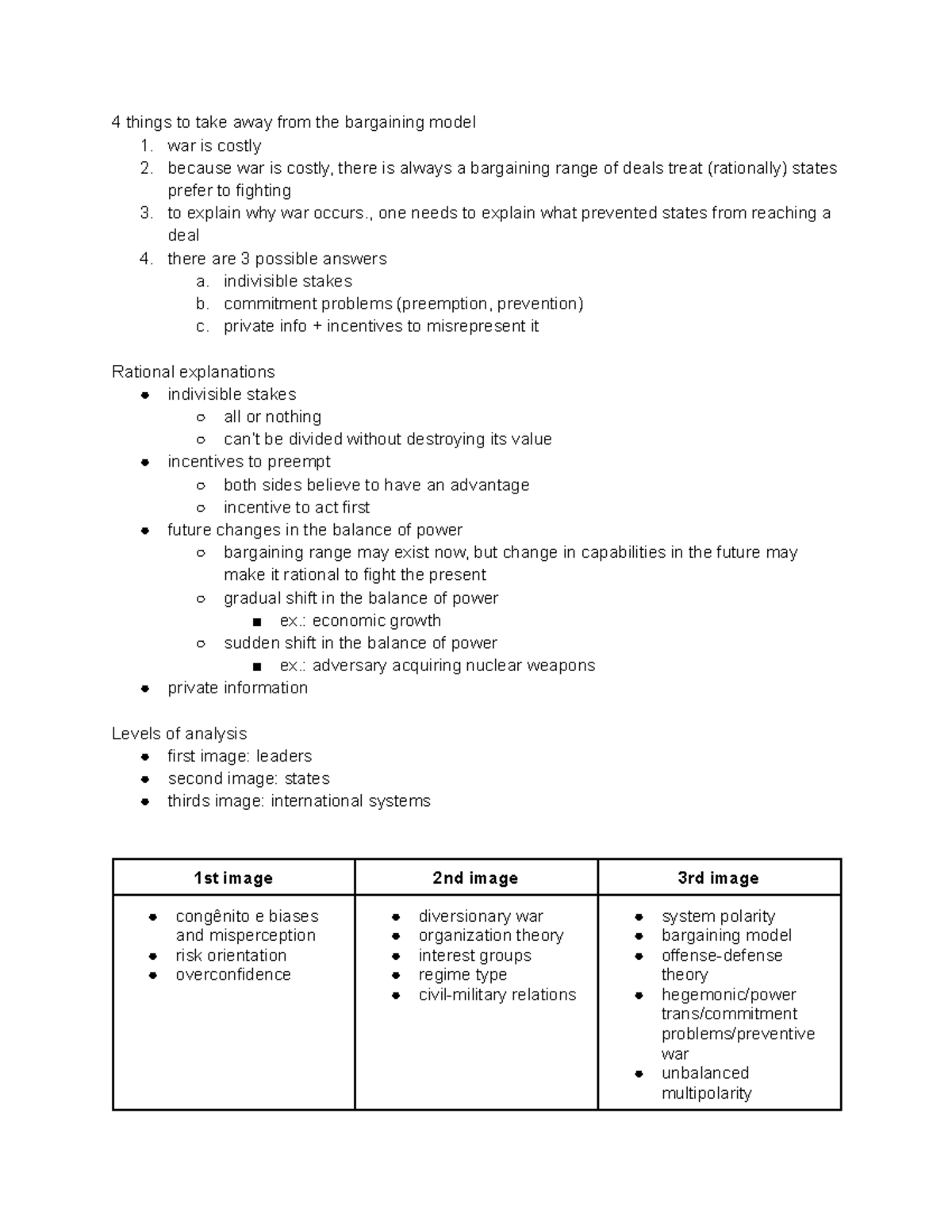 Levels of analysis and war - 4 things to take away from the bargaining ...