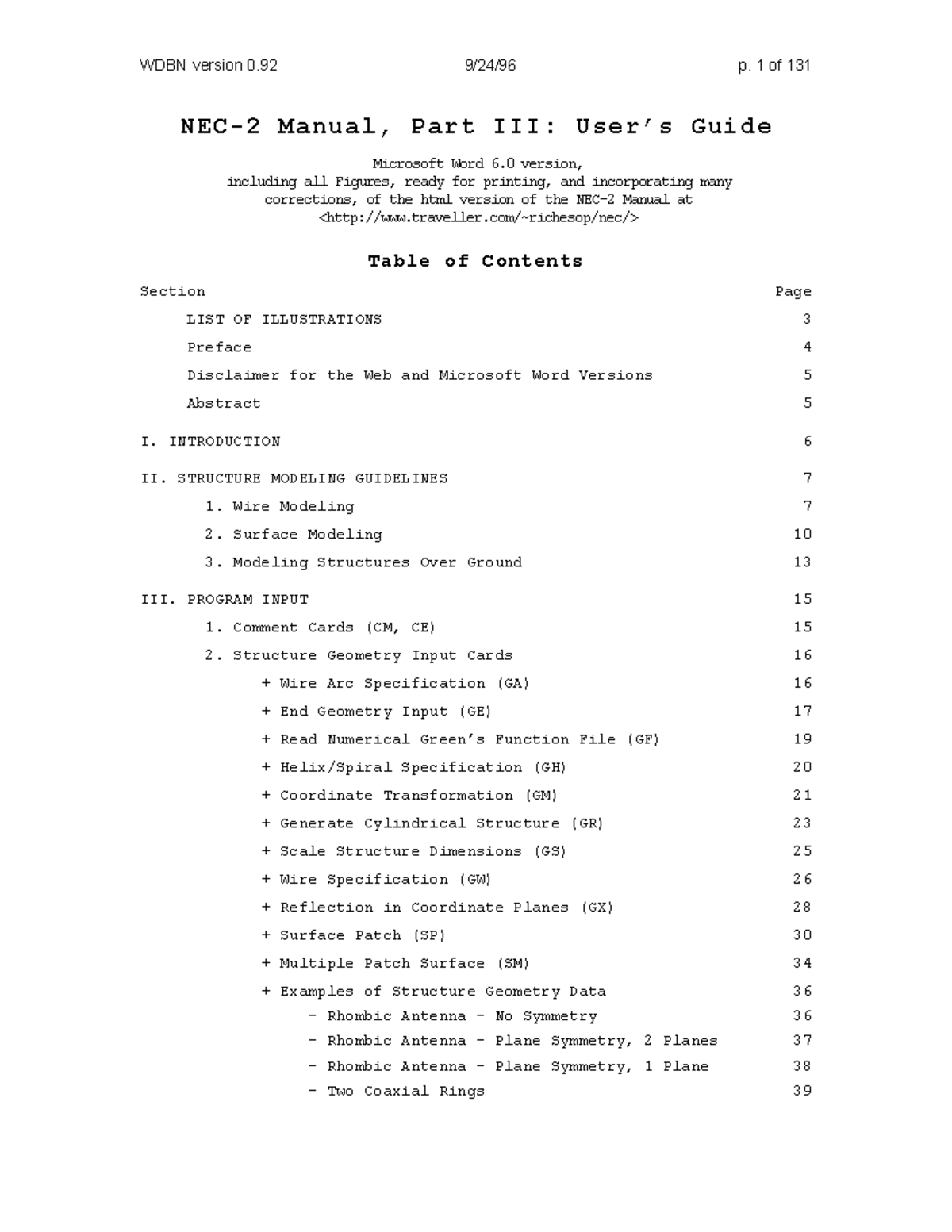 Nec2 - huong dan dung 4nec2 - NEC-2 Manual, Part III: User’s Guide Microsoft Word 6 version ...