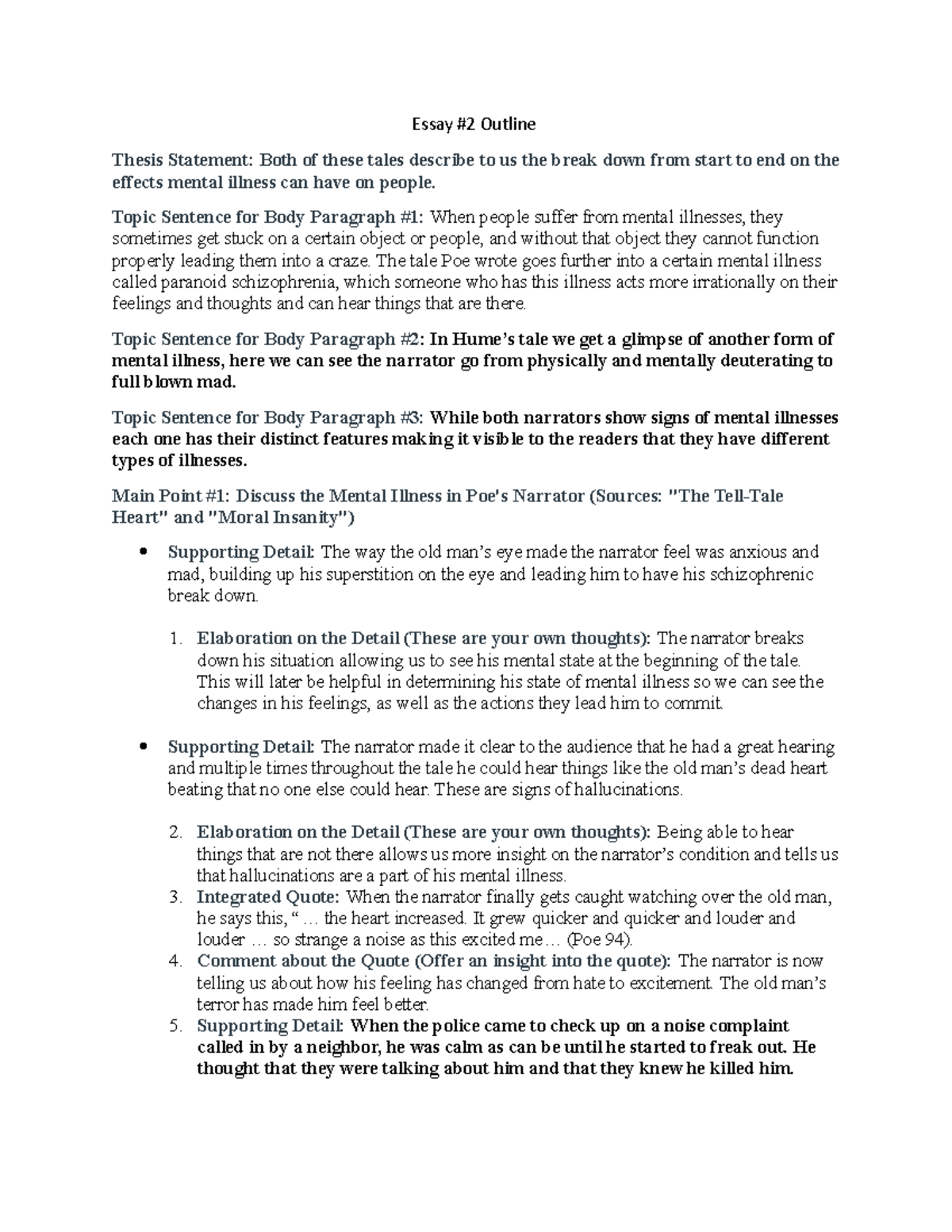 Outline essay #2 - Essay #2 Outline Thesis Statement: Both of these ...
