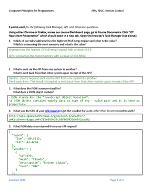 Final Project Overview - Computer Principles for Programmers (CP4P) – Final Project - Studocu