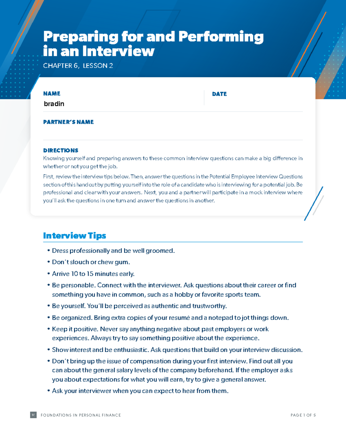 Act ch06 l02 english - ramsey math - Preparing for and Performing in an ...
