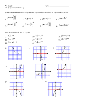 WS 4 The Number e (Graphs) - Algebra 2 Name ...