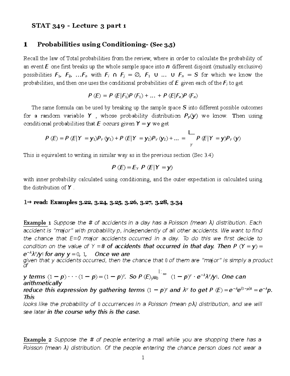 Stat349-lec3-1 - lecture 3 part 1 - 1 STAT 349 - Lecture 3 part 1 1 Probabilities using - Studocu