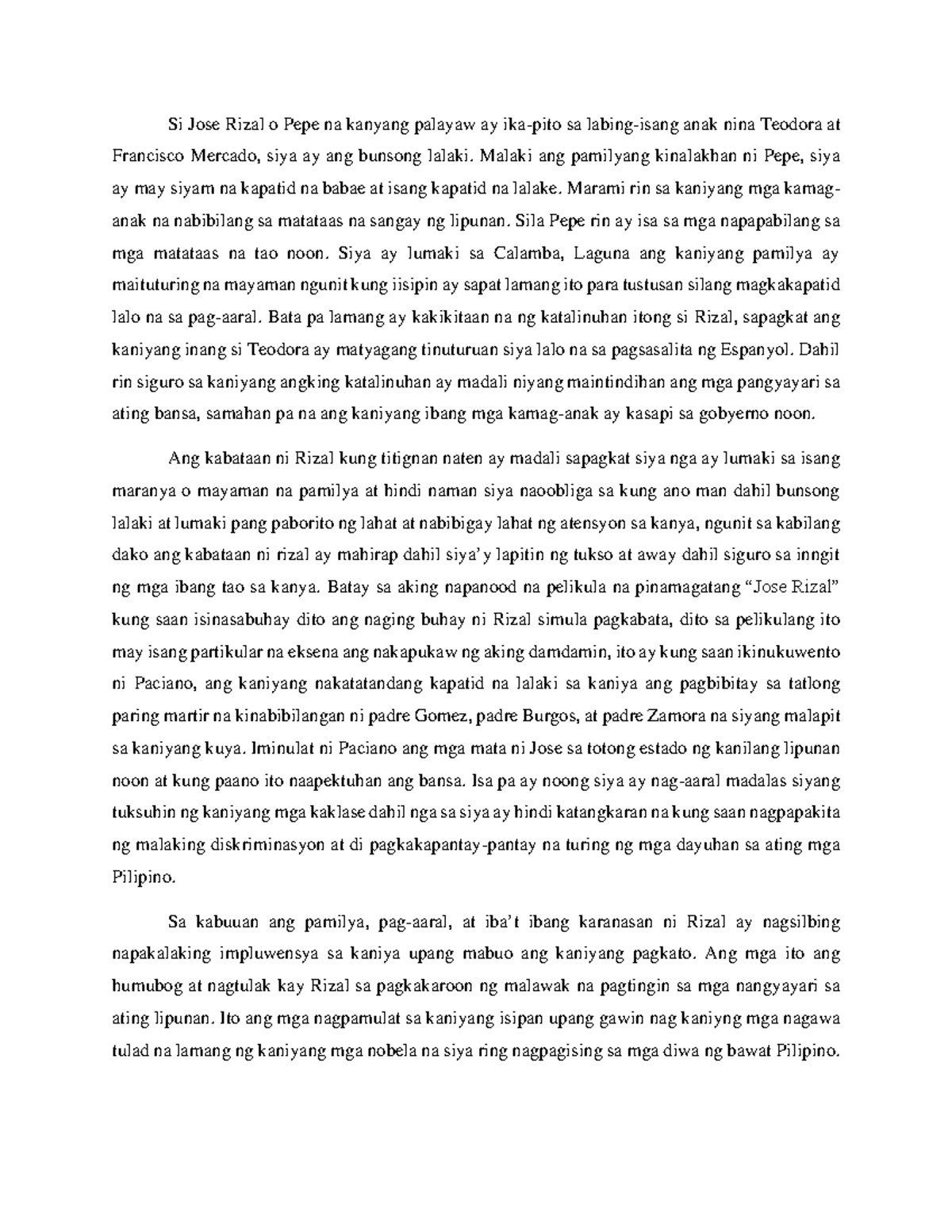 life and works of Rizal Journal NO2 - Si Jose Rizal o Pepe na kanyang ...