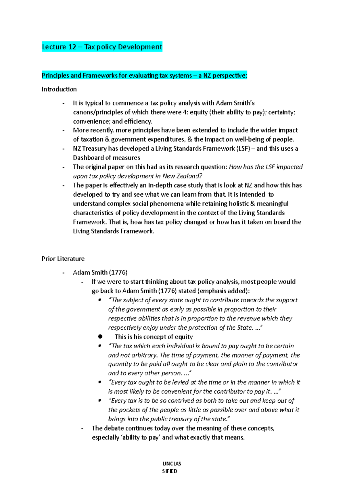 Lecture 12 – Tax policy Development - Lecture 12 – Tax policy ...