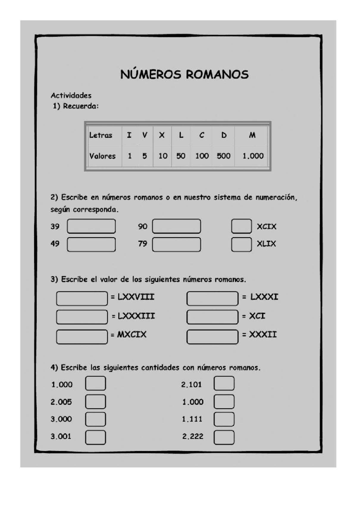 Numeros romanos - Pem. En Pedagogía y Técnico en Administración ...