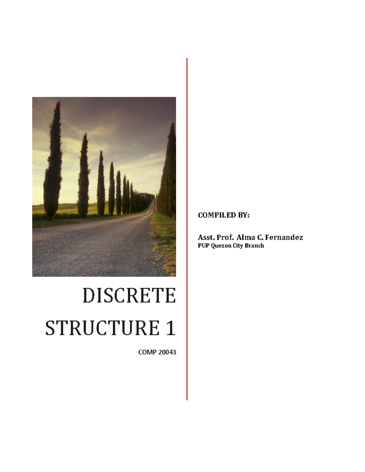 IM COMP2004 3 Discrete Structure Fernandez - DISCRETE STRUCTURE 1 COMP ...