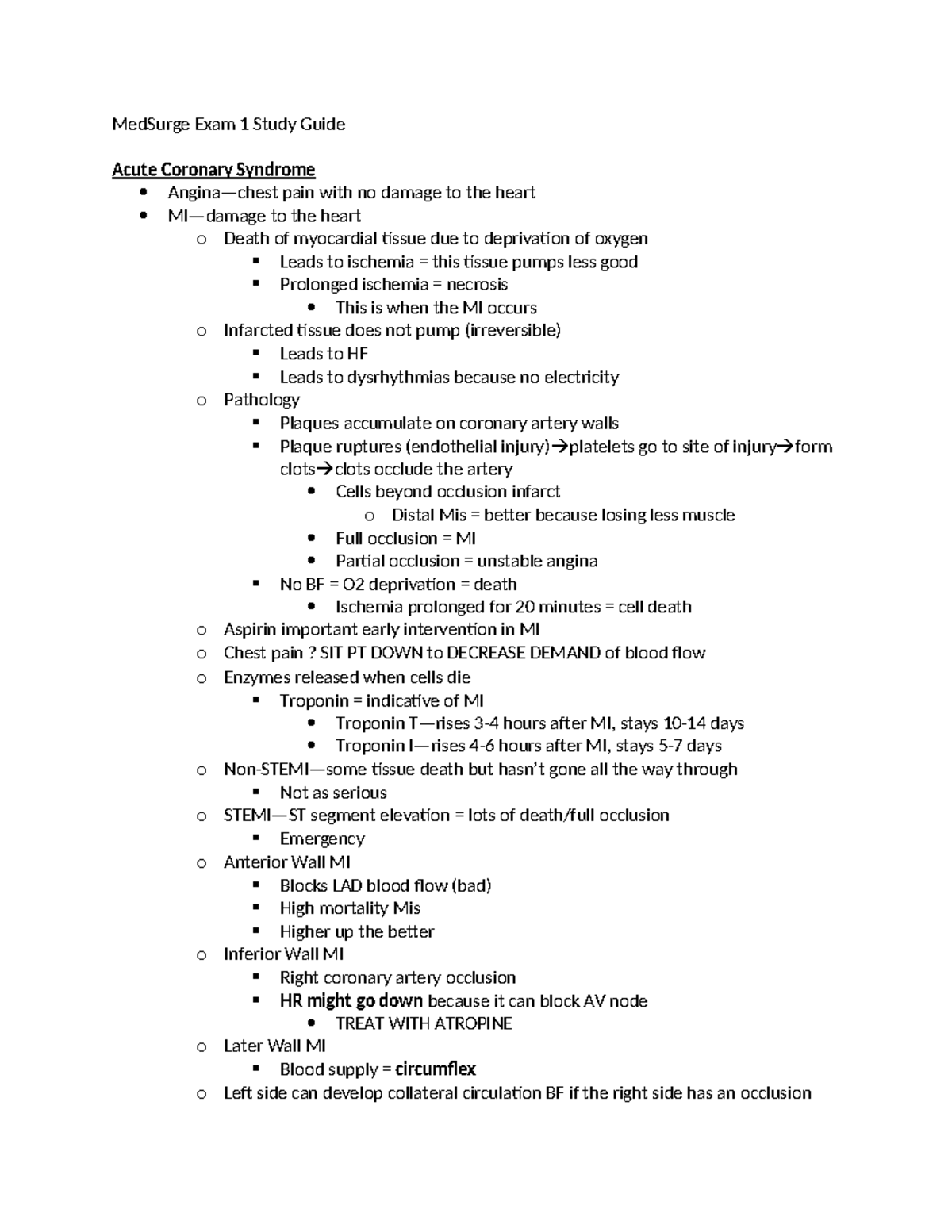 Med Surge Exam 1 Study Guide ddff - MedSurge Exam 1 Study Guide Acute ...