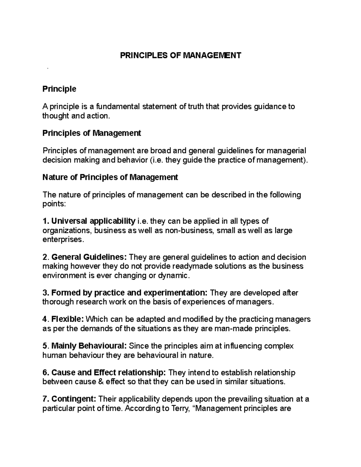MGT004 Principles OF Management - PRINCIPLES OF MANAGEMENT Principle A ...