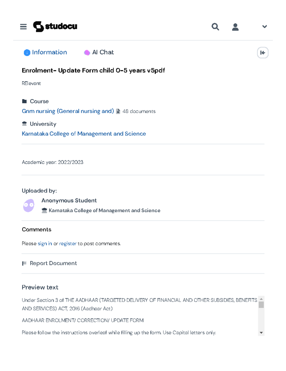 Enrolment- Update Form child 0-5 years v5pdf - Under Section 3 of THE ...