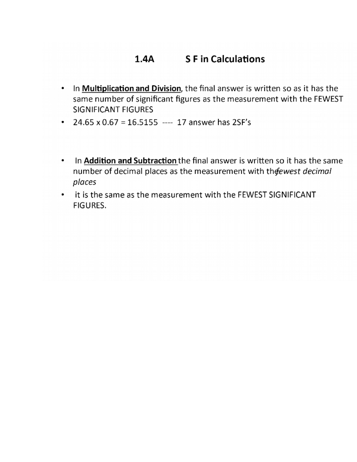 Chapter 12-significant figures calculations - CHM 1020C - Studocu