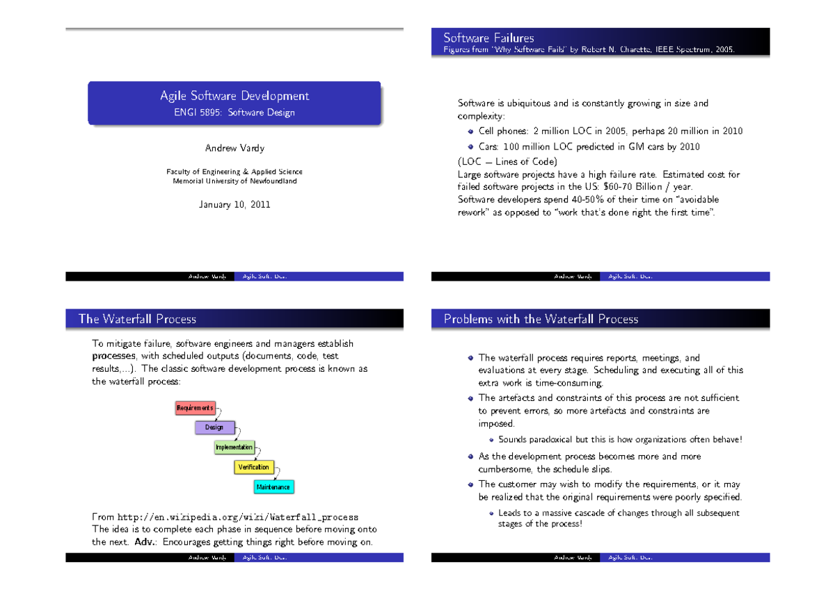 Lecture notes, lectures Agile Software Development - ♦ t r ♦♣♠ ♥t - Studocu