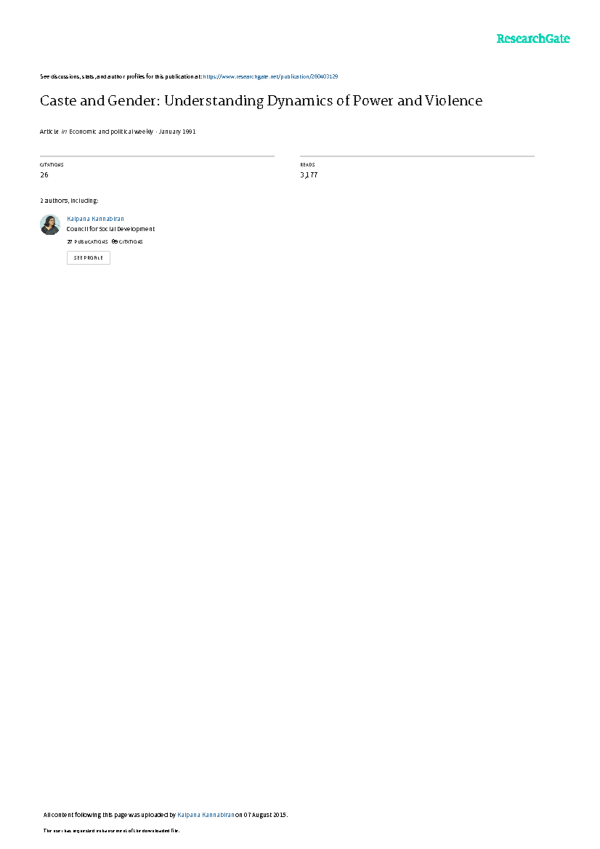 Caste and Gender Understanding Dynamics of Power a - See discussions ...