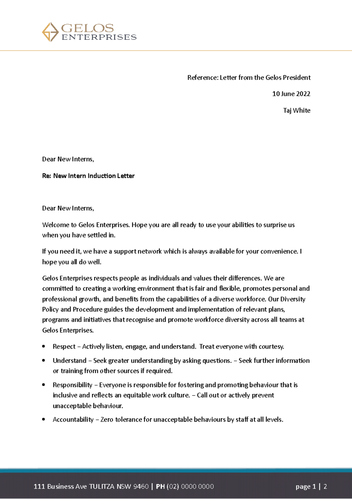 Letter from the Gelos President - Hope you are all ready to use your ...