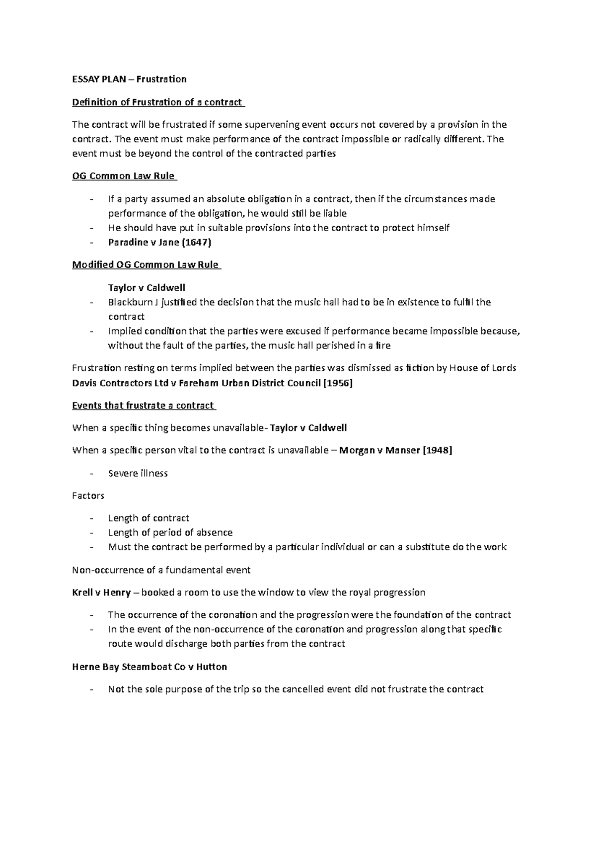 Frustration - Essay Plan Section A part of exam - ESSAY PLAN ...