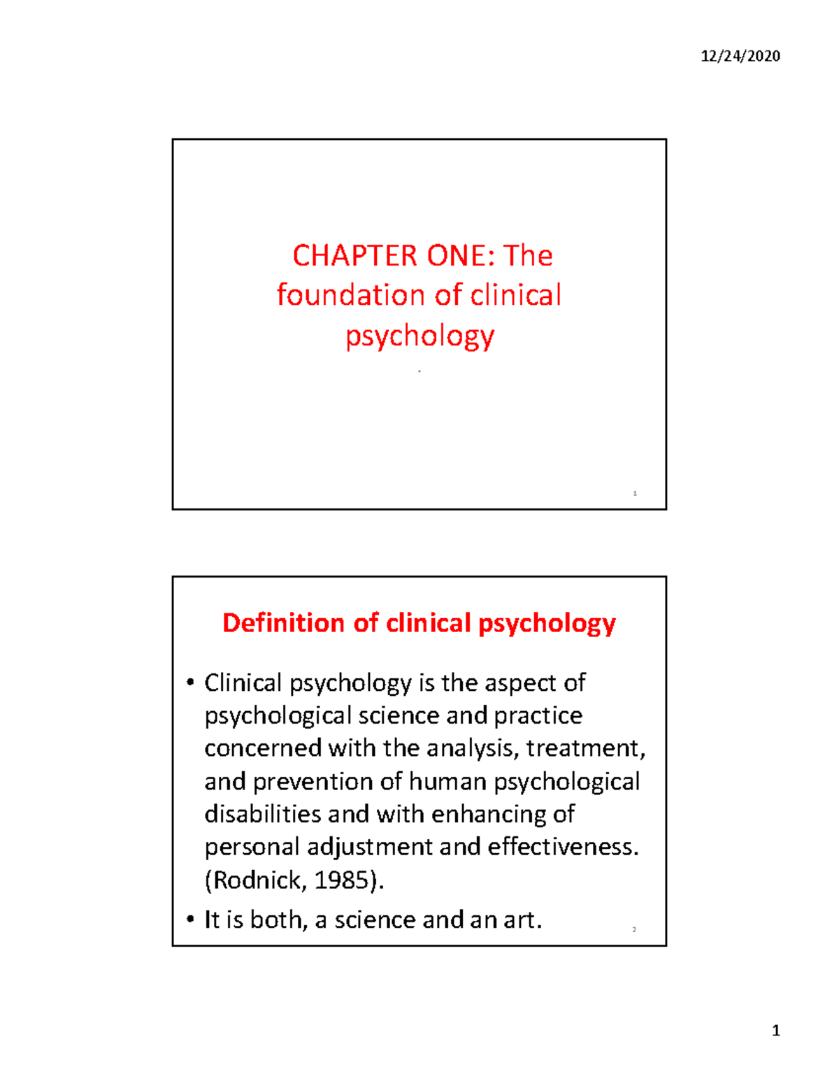 Chapter 1 clinical - for undergraduate students - CHAPTER ONE: The ...