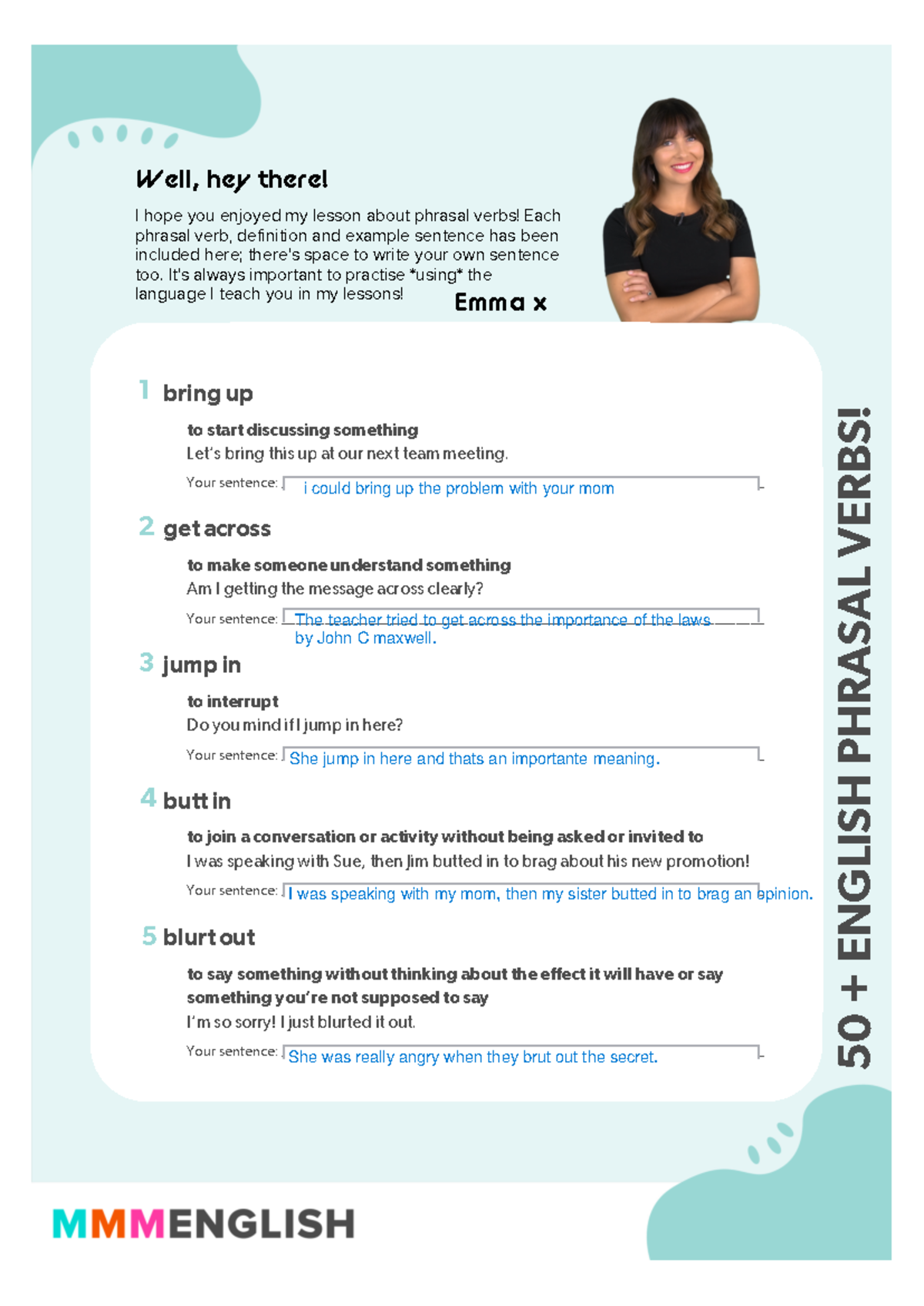 Phrasel verbs - Well, hey there! I hope you enjoyed my lesson about ...