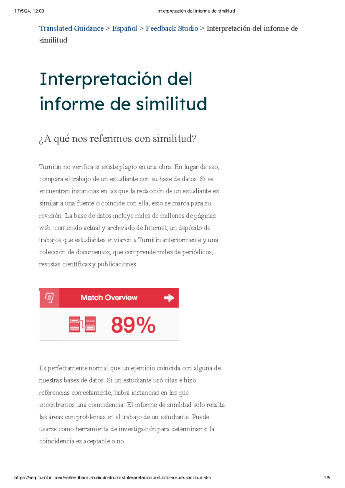 Interpretación del informe de similitud - Interpretación del informe de ...