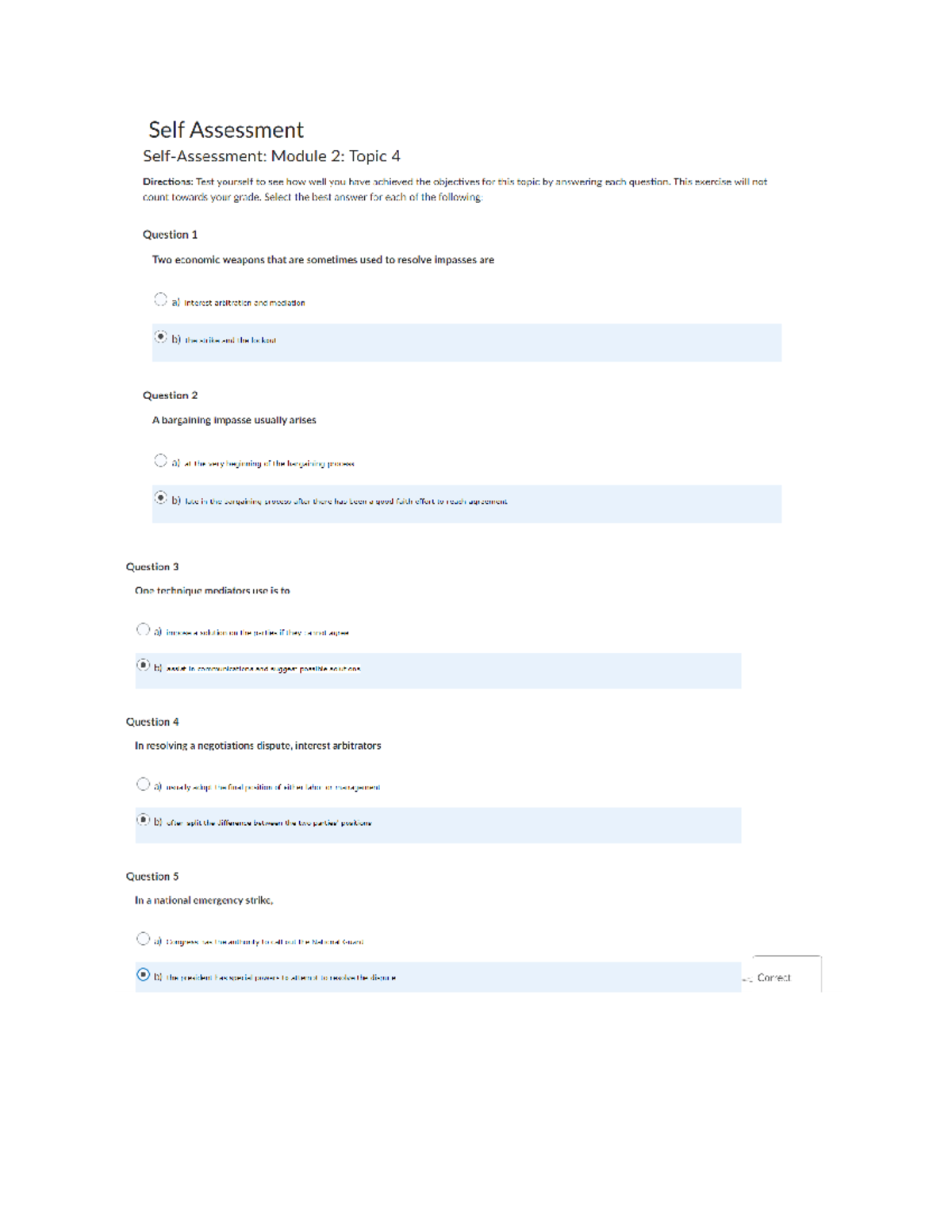 Self-Assessment Module 2 Topic 4 - HRMT201 - Studocu