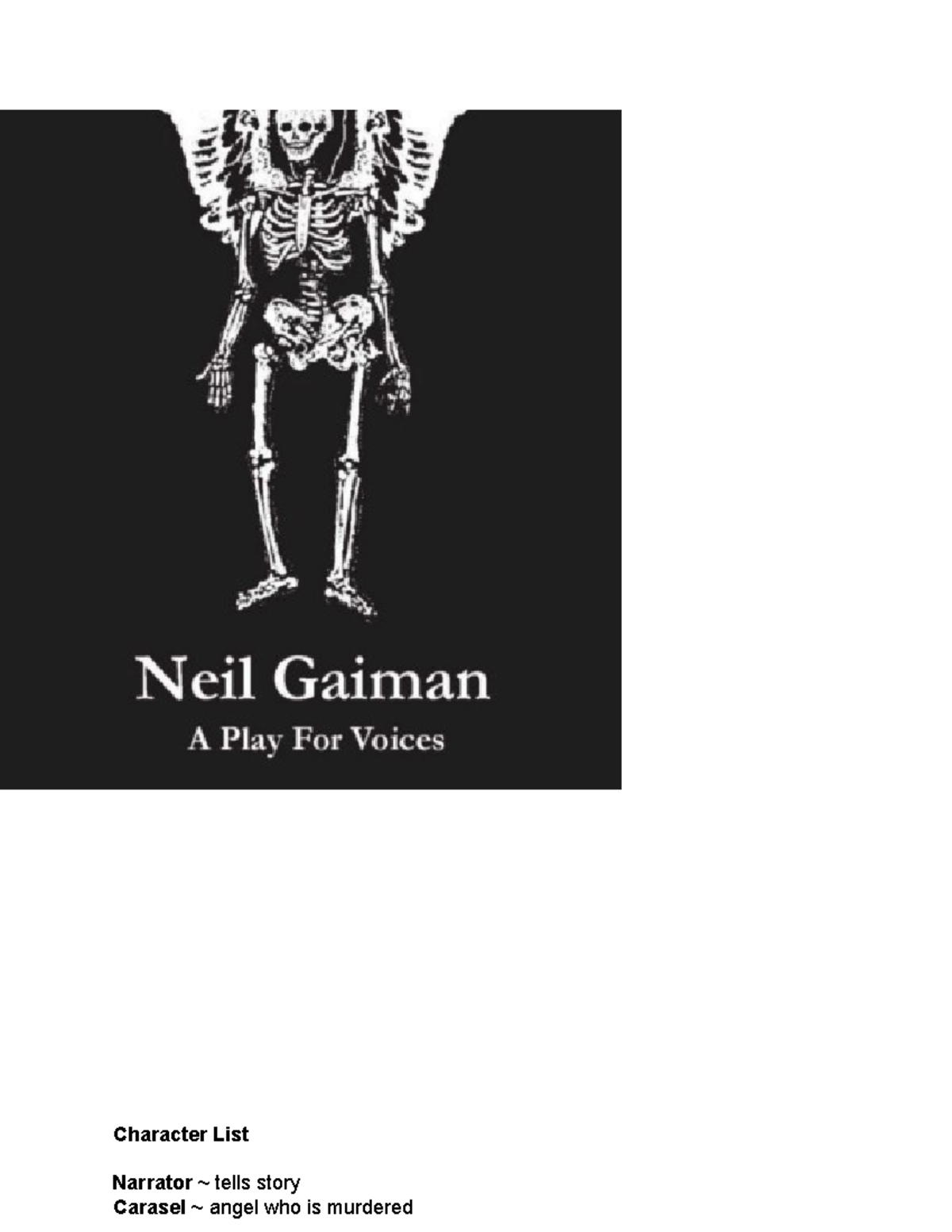 Murder Mysteries (Neil Gaiman) - Character List Narrator ~ tells story ...