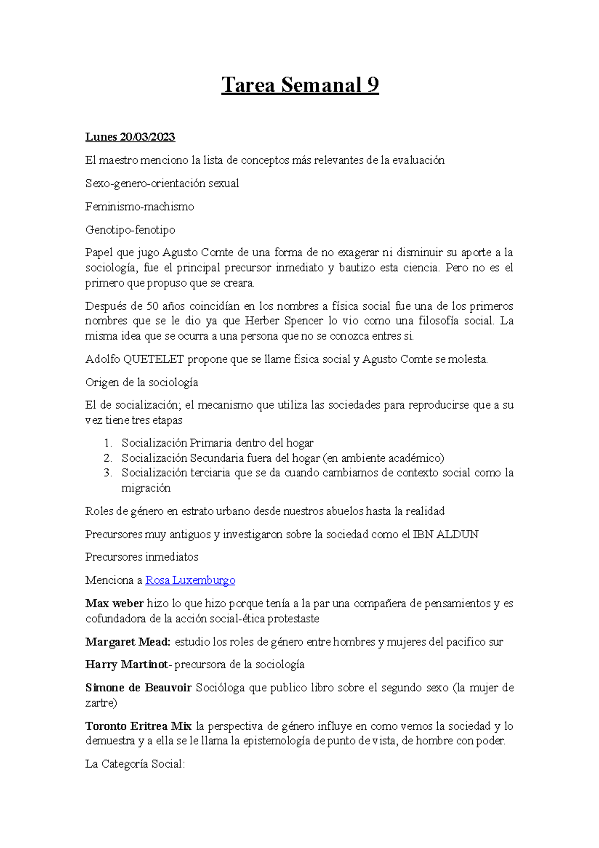 Tarea Semanal 9 - apuntes diarios - Tarea Semanal 9 Lunes 20/03/ El ...