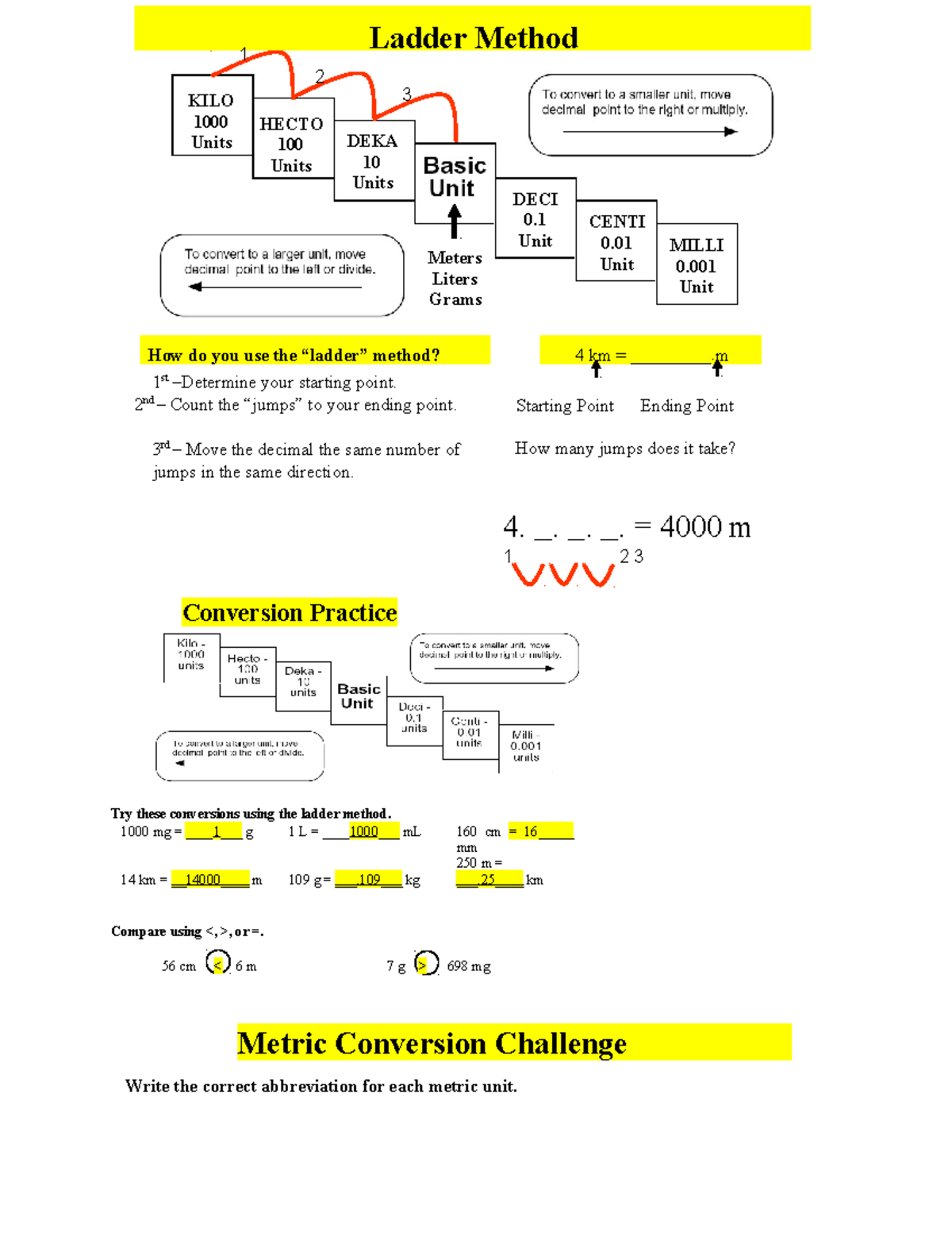 Ladder Method Worksheet-home work - 2 nd – Count the “jumps” to your ...