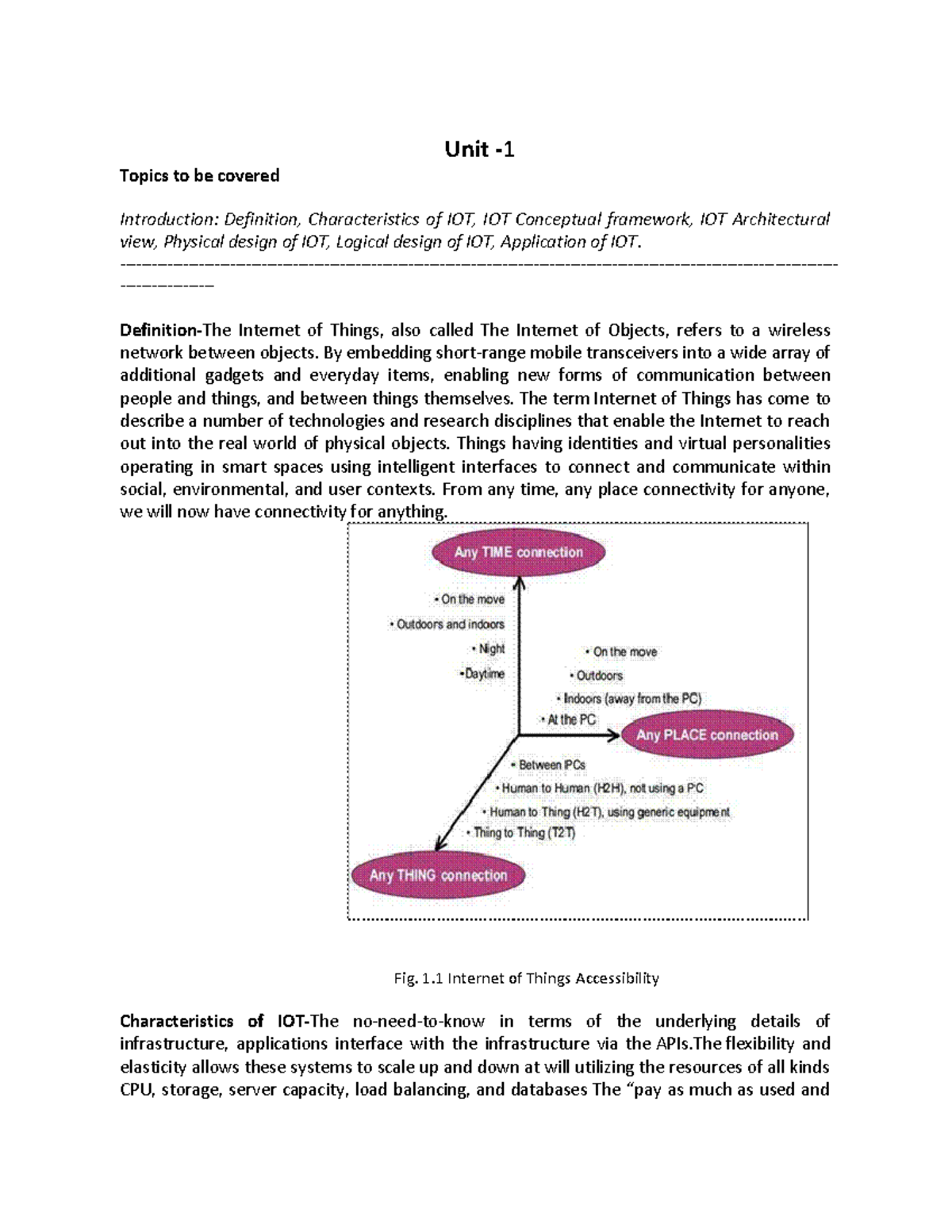 KCS 712 IOT Notes - Unit - 1 Topics to be covered Introduction ...