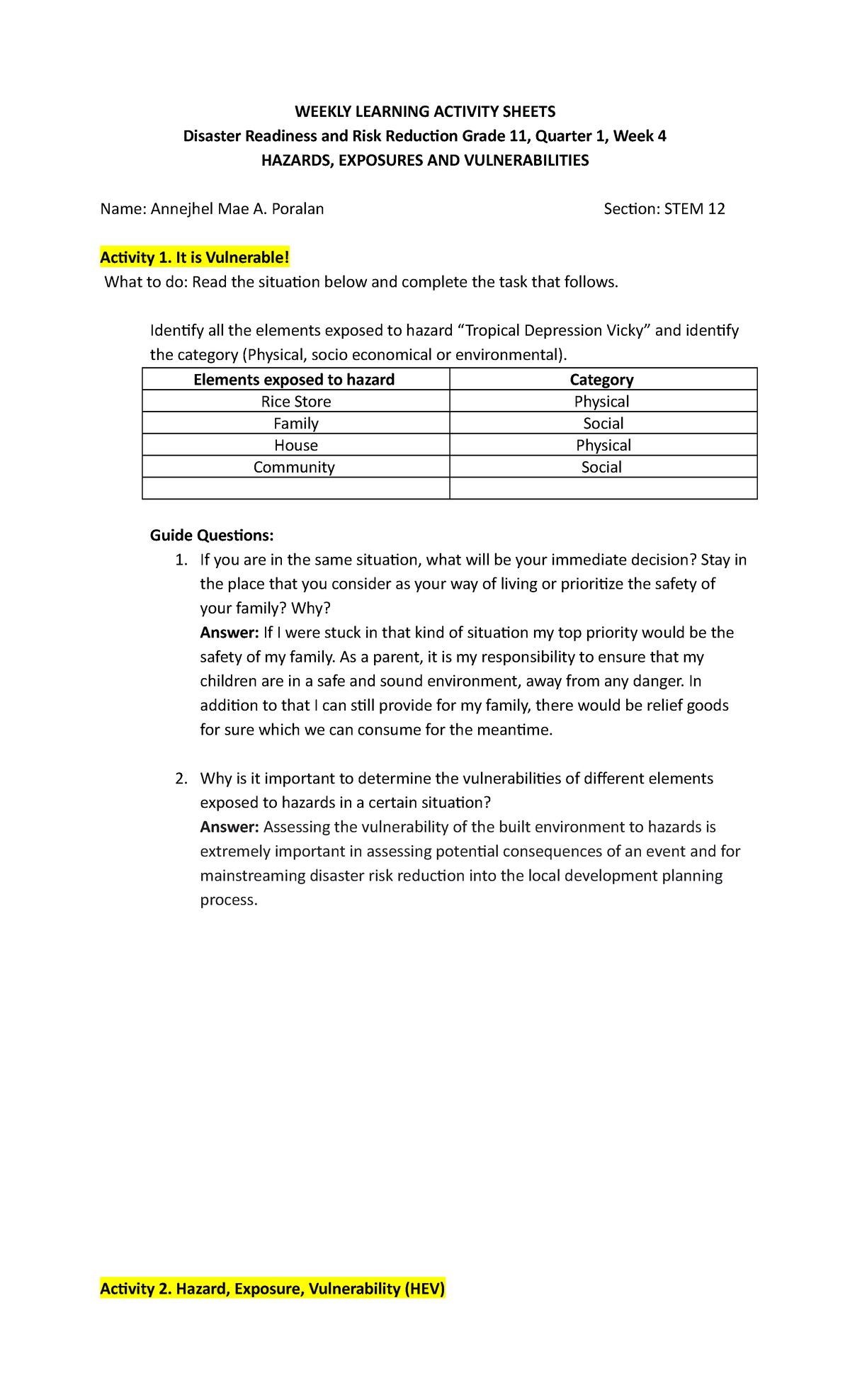 DRRR Q1 W4 - Disaster Risk Reduction Management Subject - WEEKLY ...