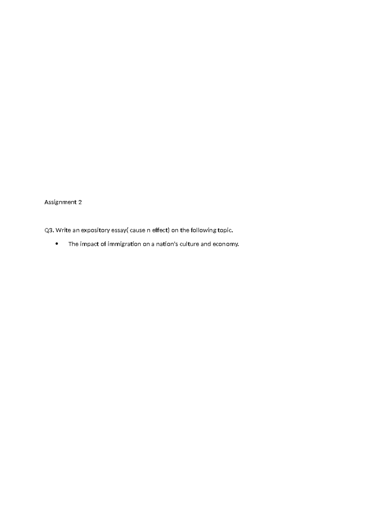 New Microsoft Word Document - English - I - Assignment 2 Q3. Write an ...