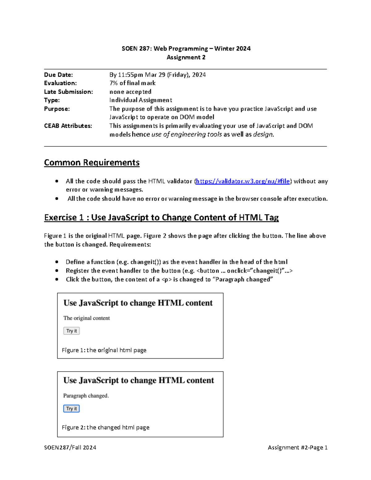 Soen287 S2023 A2 - practice - SOEN 287: Web Programming – Winter 2024 Assignment 2 - Studocu