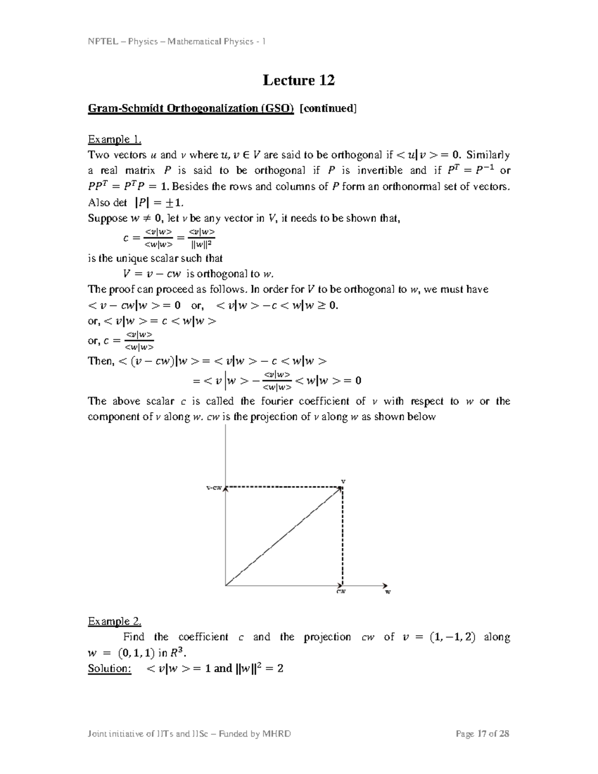 Lec12 - Lecture notes 12 - NPTEL – Physics – Mathematical Physics - 1 ...