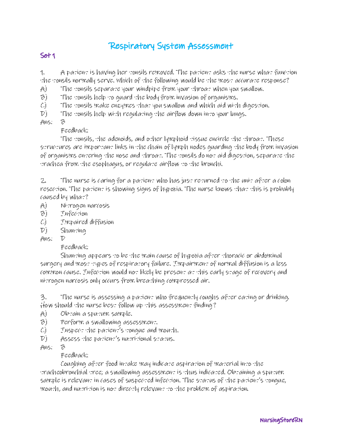 Copy of 6- Respiratory System Assessment - Respiratory System ...