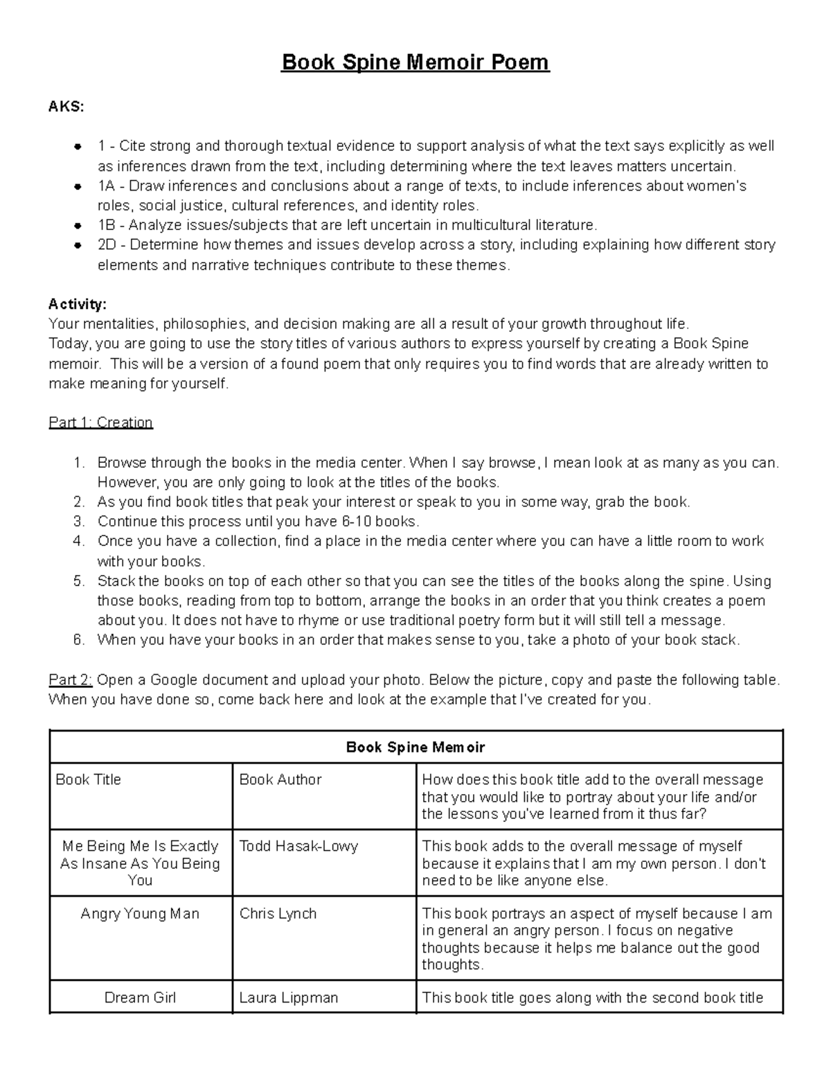 Brown Book Spine Poetry - Book Spine Memoir Poem AKS: 1 - Cite strong ...