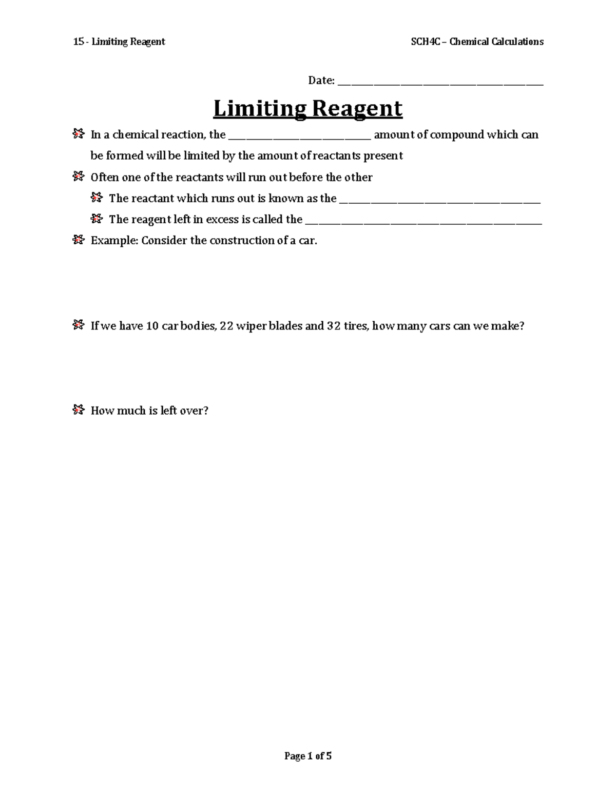 15 - Limiting Reagent - Notes - Date ...