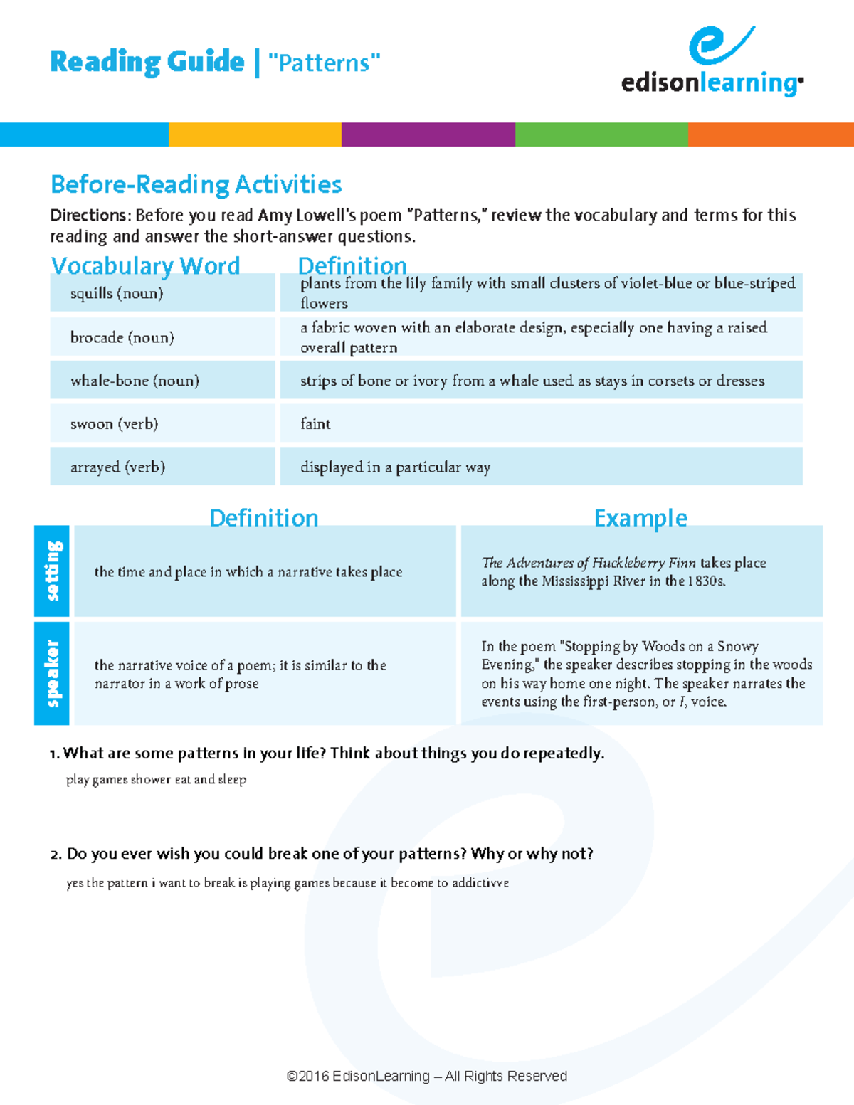 RG.EDHS.2018 .ELA - school - setting the time and place in which a ...