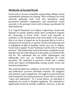 Social Casework - Social Casework Social casework is an essential ...