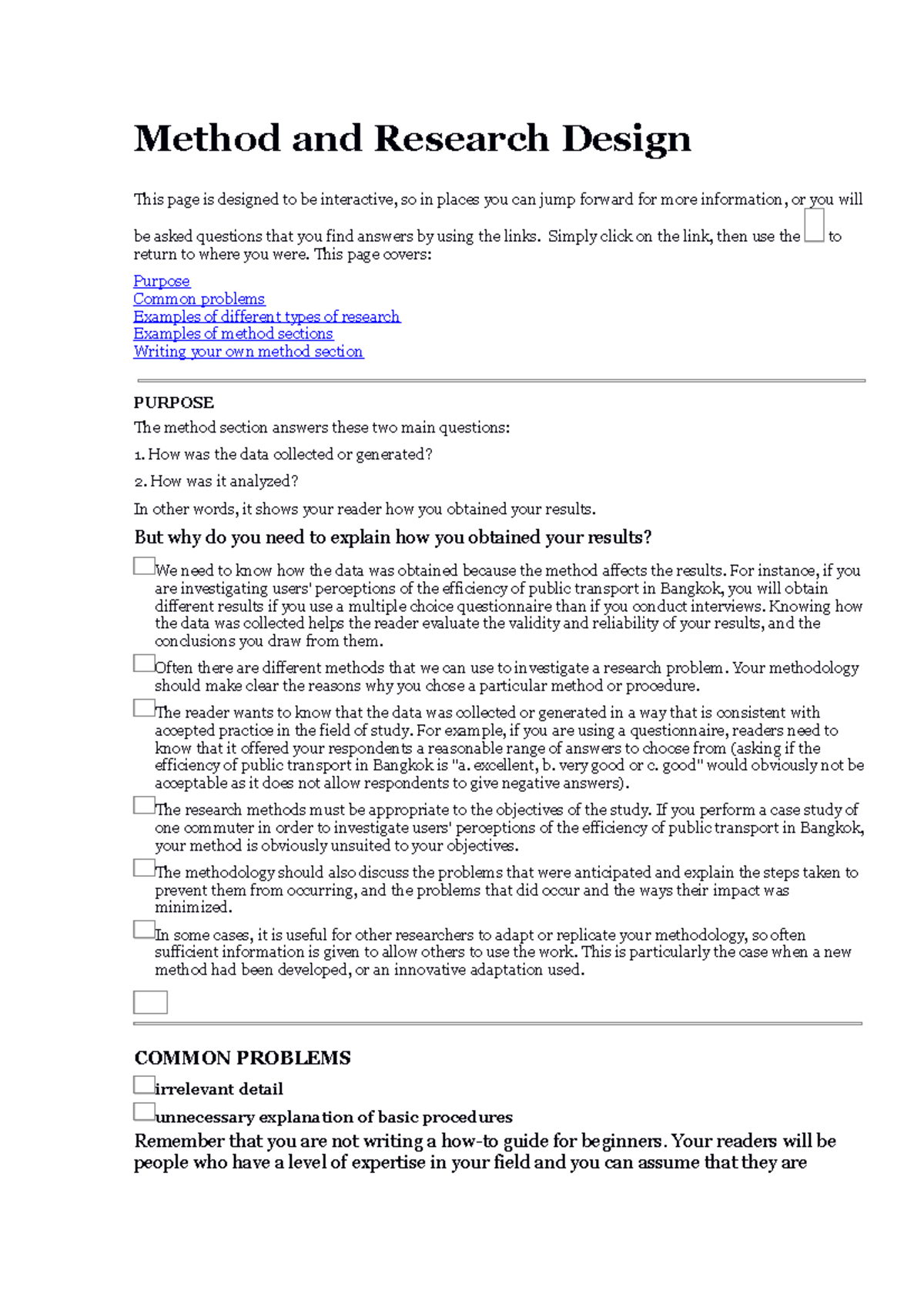 ##Method Research Design - Method and Research Design This page is ...