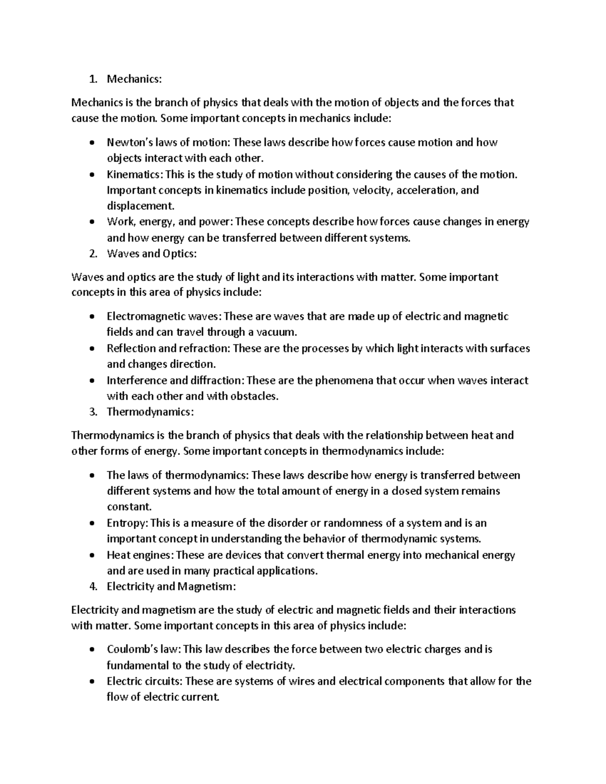 Physics - Mechanics: Mechanics is the branch of physics that deals with ...