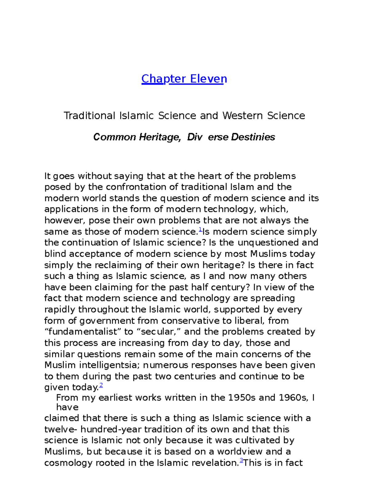 Read for Assign - Traditional Islamic Science and Western Science ...