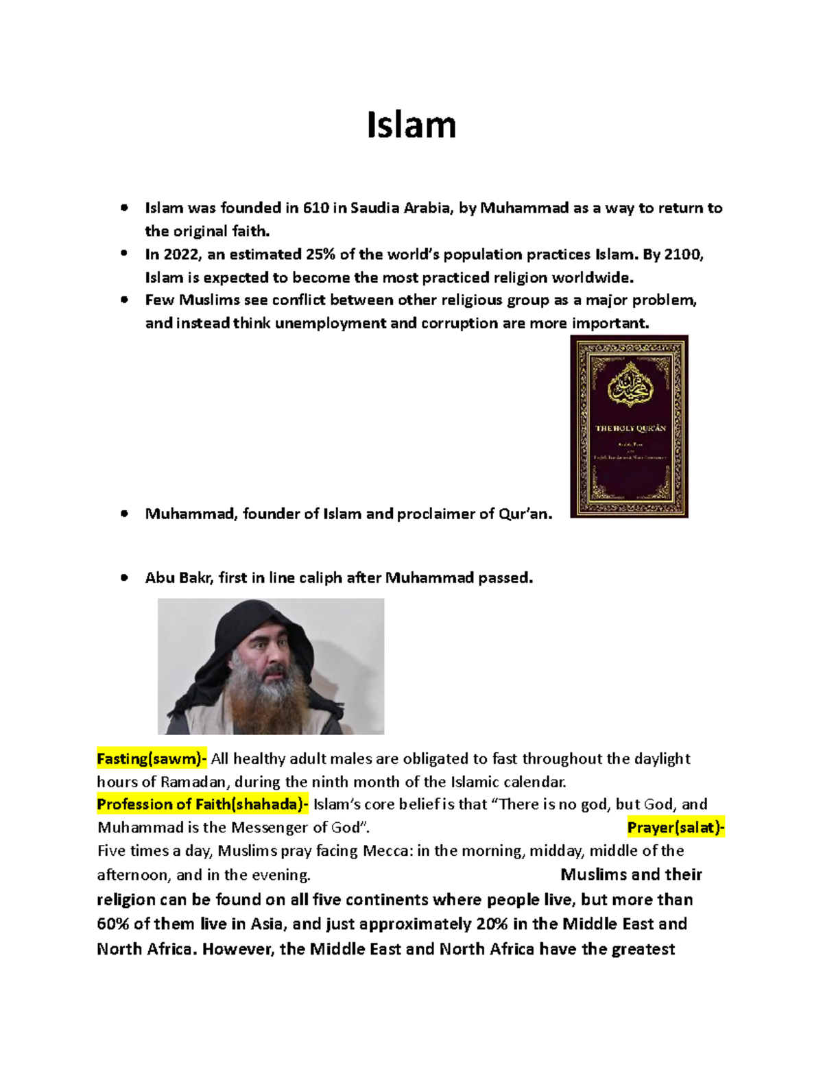 Islam Outl. 2 - Islam Islam was founded in 610 in Saudia Arabia, by ...