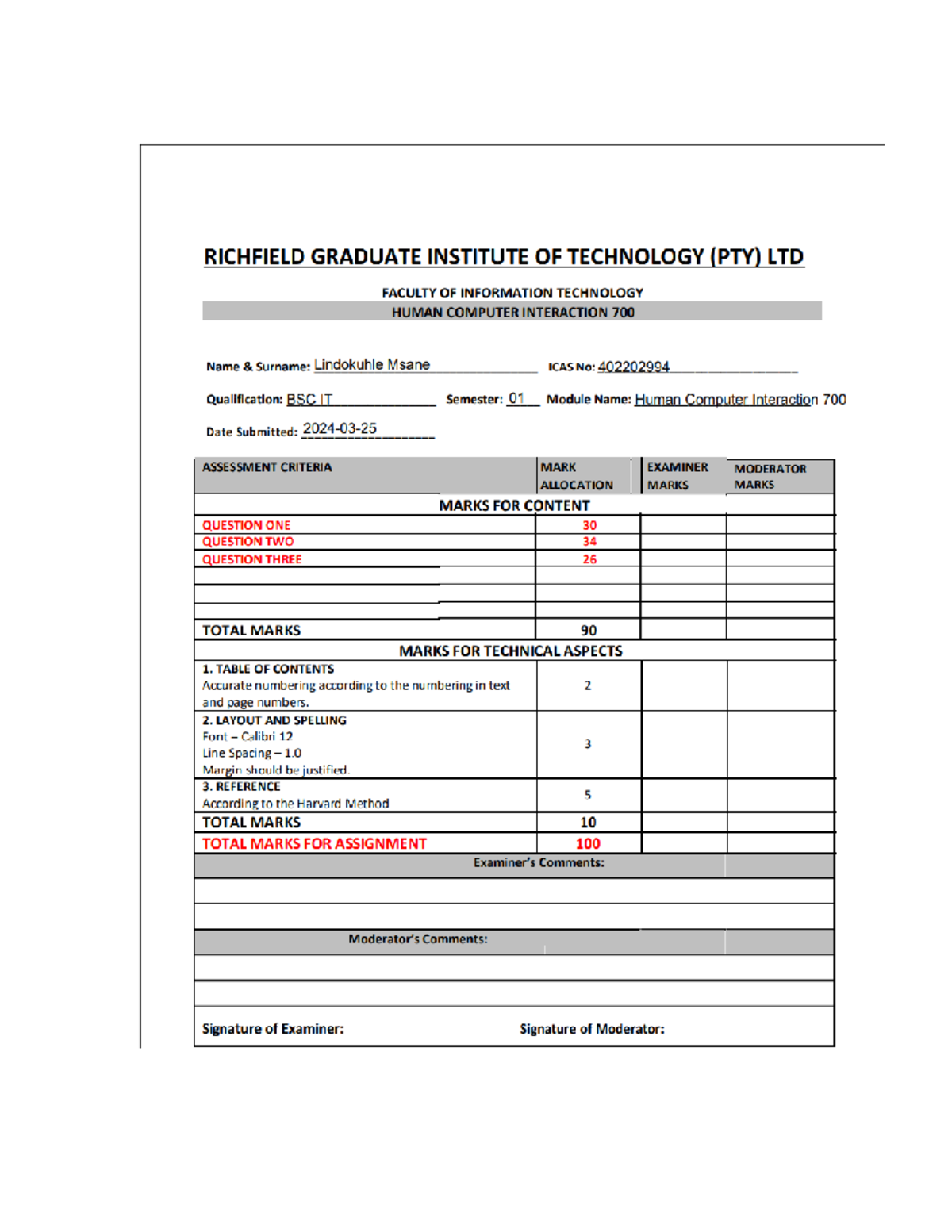 Human Computer Interaction 700 Assignment Table Of Content 1 Question