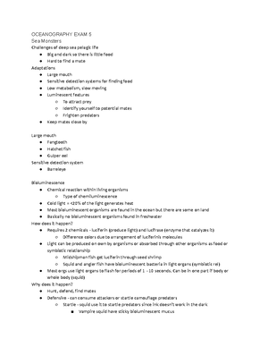 EE144 Exam 3 - Wally Fulweiler - OCEANOGRAPHY EXAM 3 Waves Waves are ...