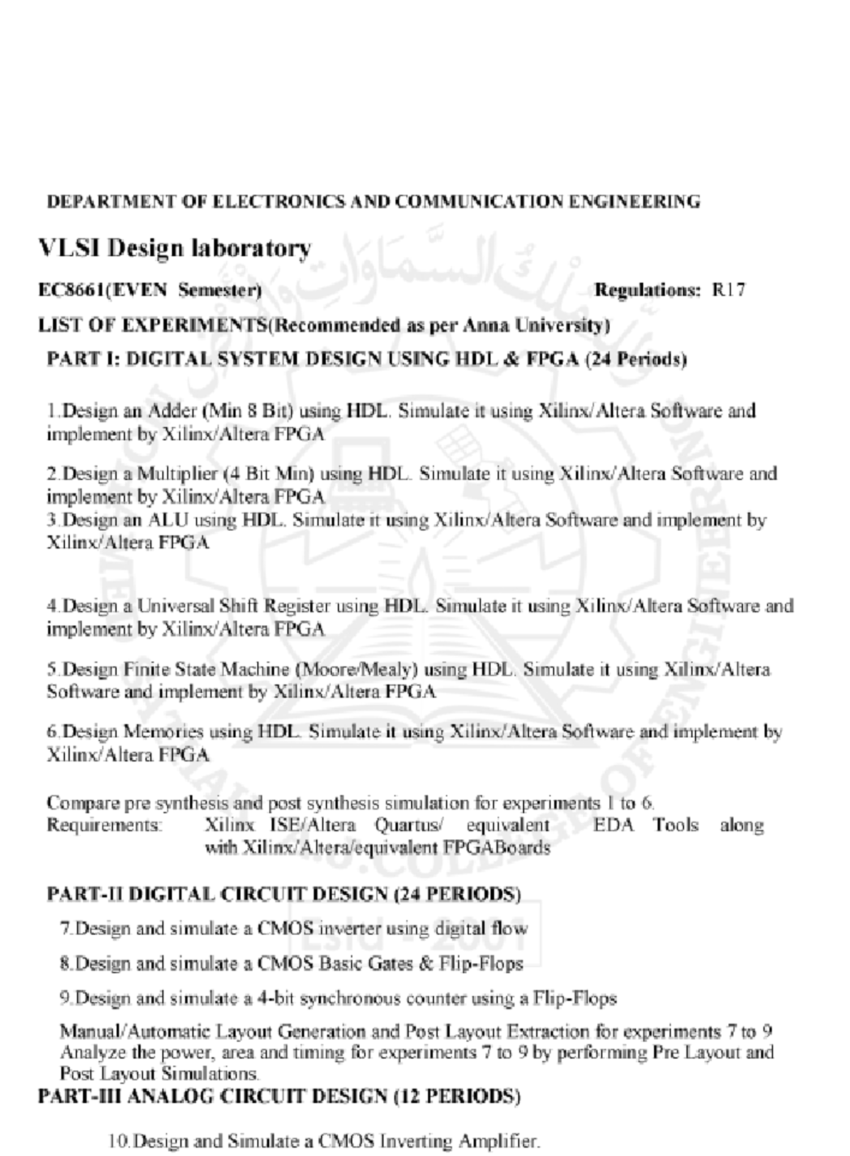 EC8661 - Electronics & Communication Engineering - Studocu
