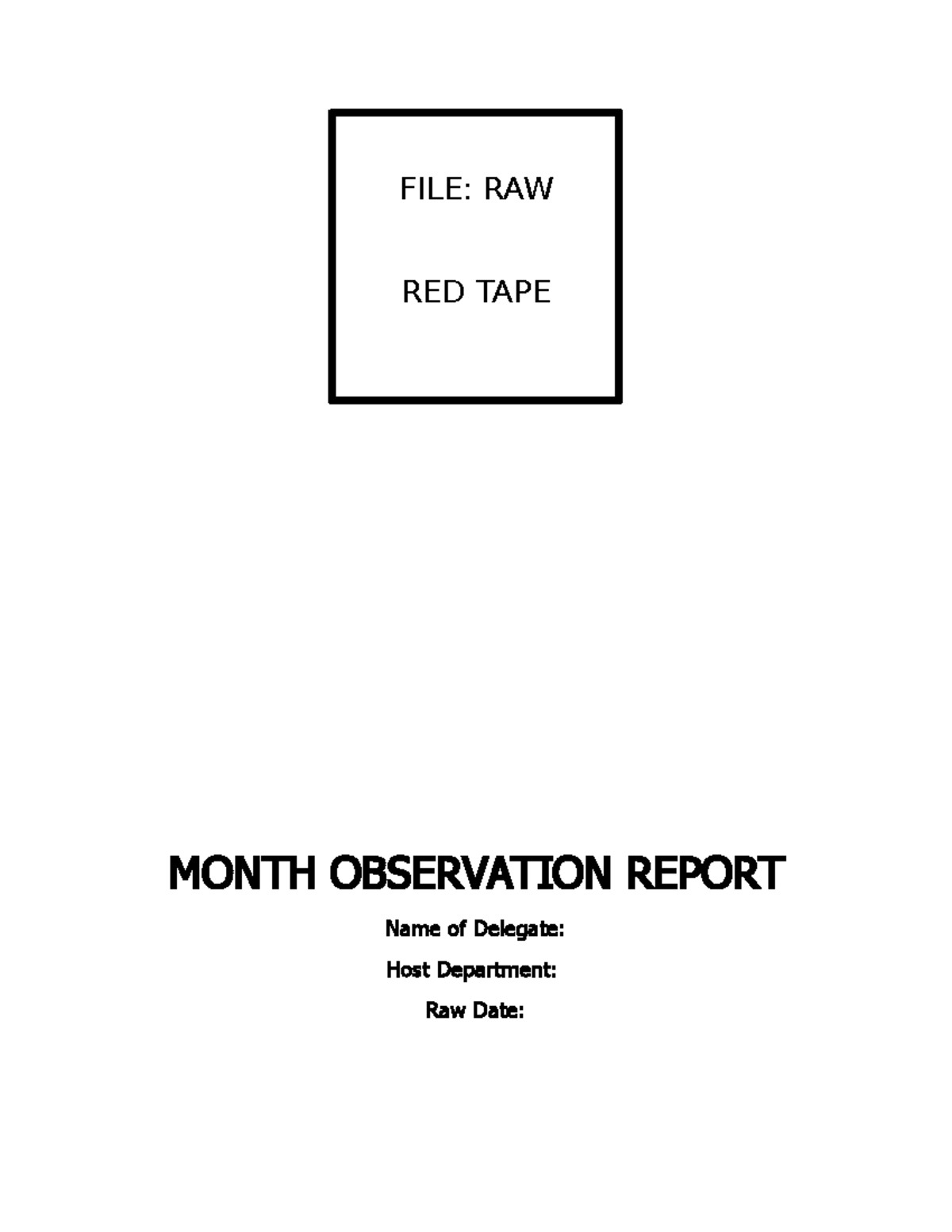 FILE- Confidential - EXAMPLE - MONTH OBSERVATION REPORT Name of ...