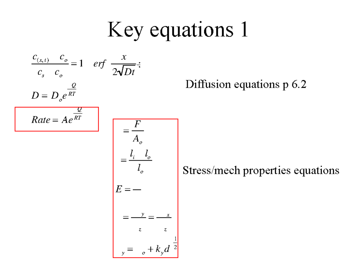 Key equations - FEEG1002 - 6 Cb - Studocu