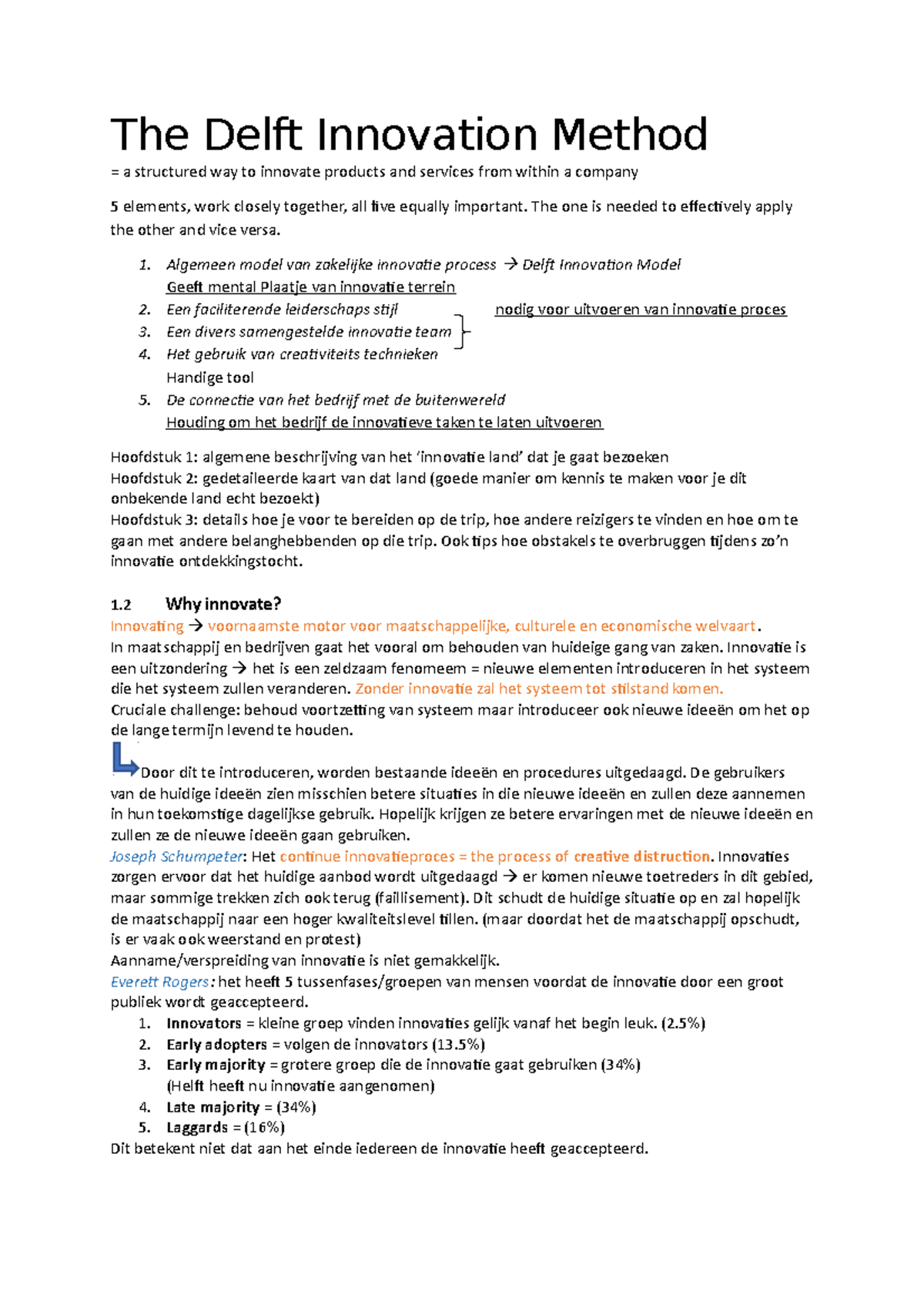 The Delft Innovation Method samenvatting - Marketing Fundamentals - The ...