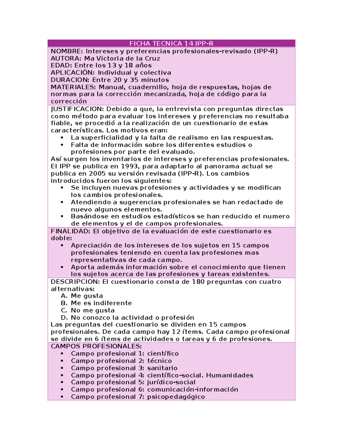 Ficha Tecnica 14 IPP - Jdlskesnwns - FICHA TECNICA 14 IPP-R NOMBRE ...