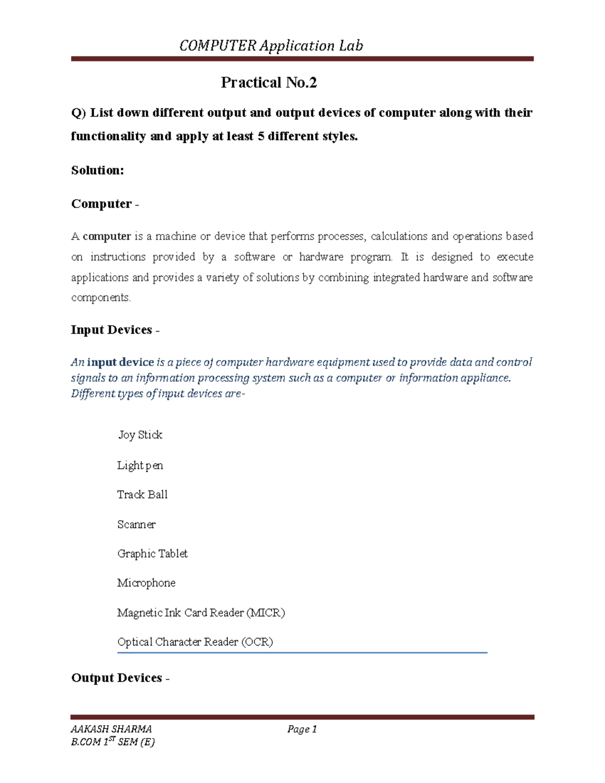 Prac2.docs - GH GJFGJ GH KGK GKKGCM BMC - COMPUTER Application Lab ...