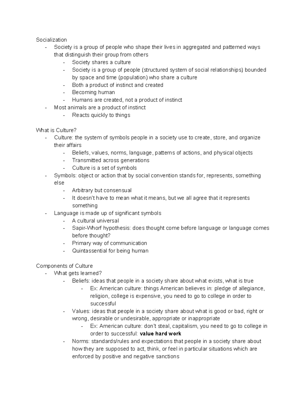 Culture Chapter 3 - Socialization - Society is a group of people who ...
